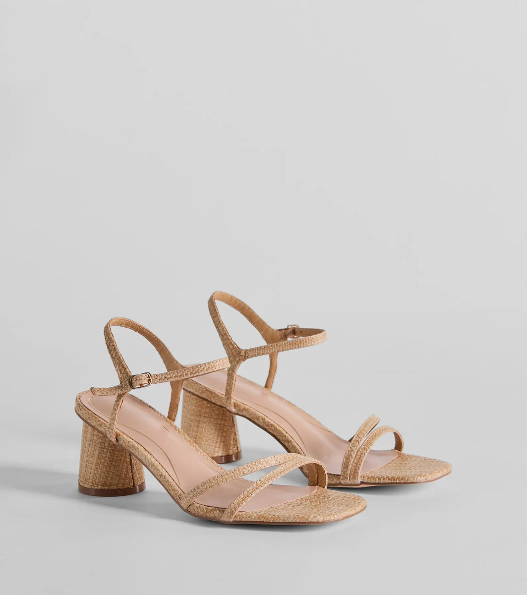 Beachy Perfection Strappy Straw Block Heels & Windsor