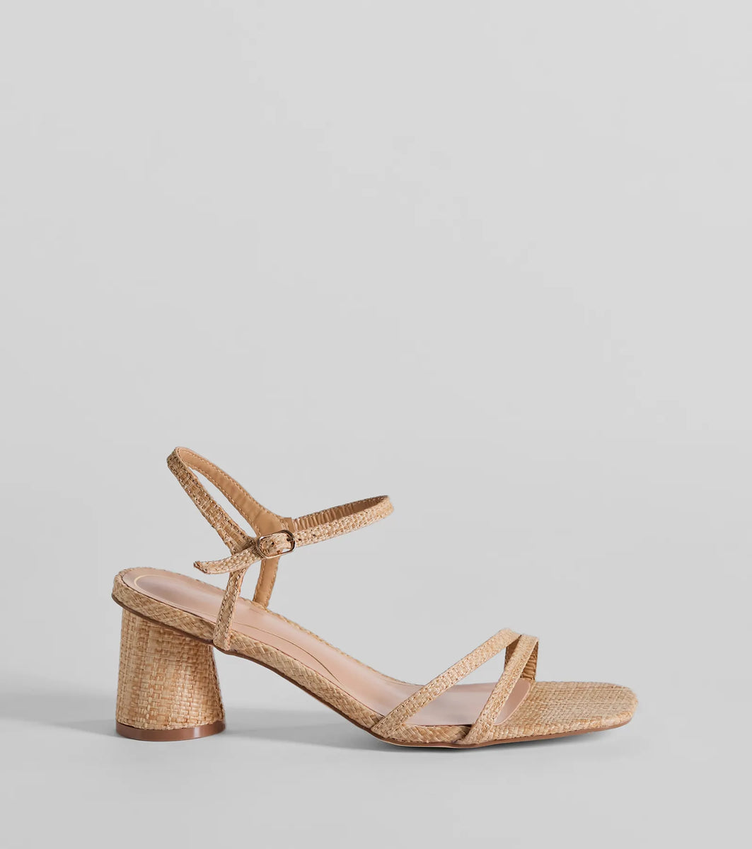 Beachy Perfection Strappy Straw Block Heels & Windsor