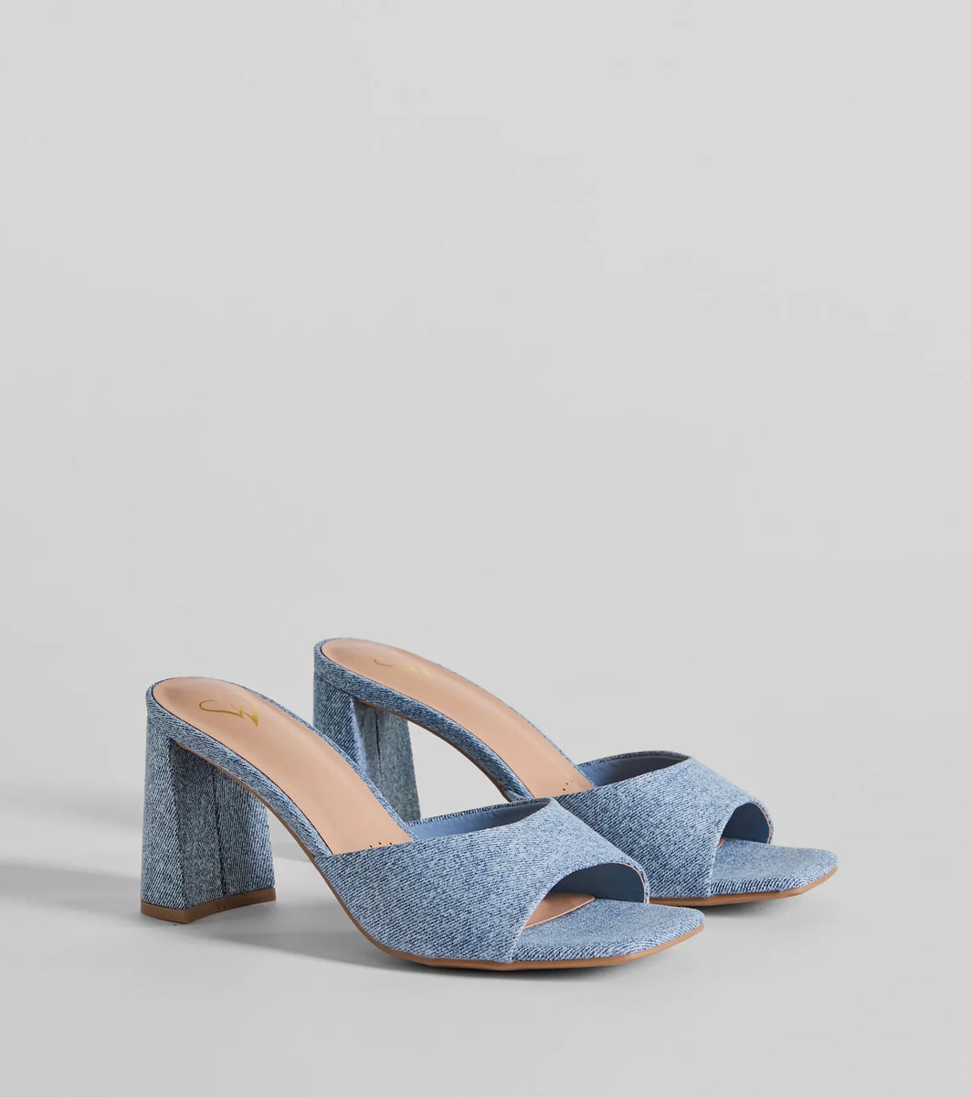 Denim Diva Square Toe Block Heels & Windsor