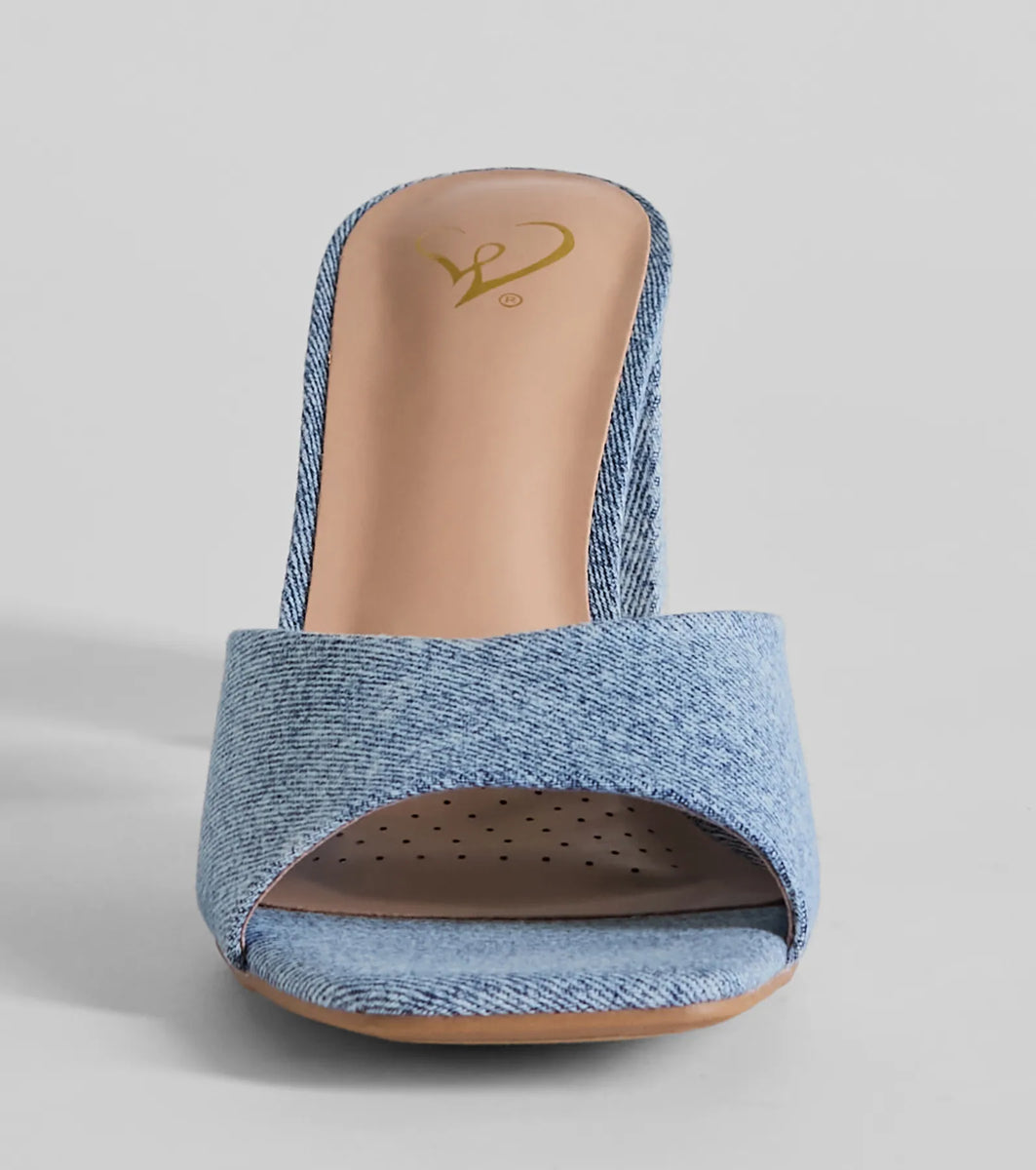 Denim Diva Square Toe Block Heels & Windsor