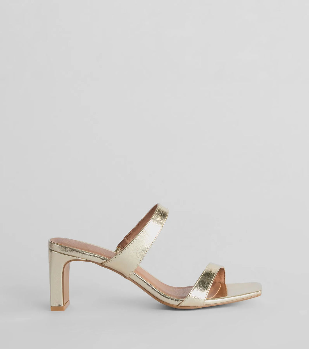 Retro Treasure Strappy Metallic Block Heels & Windsor