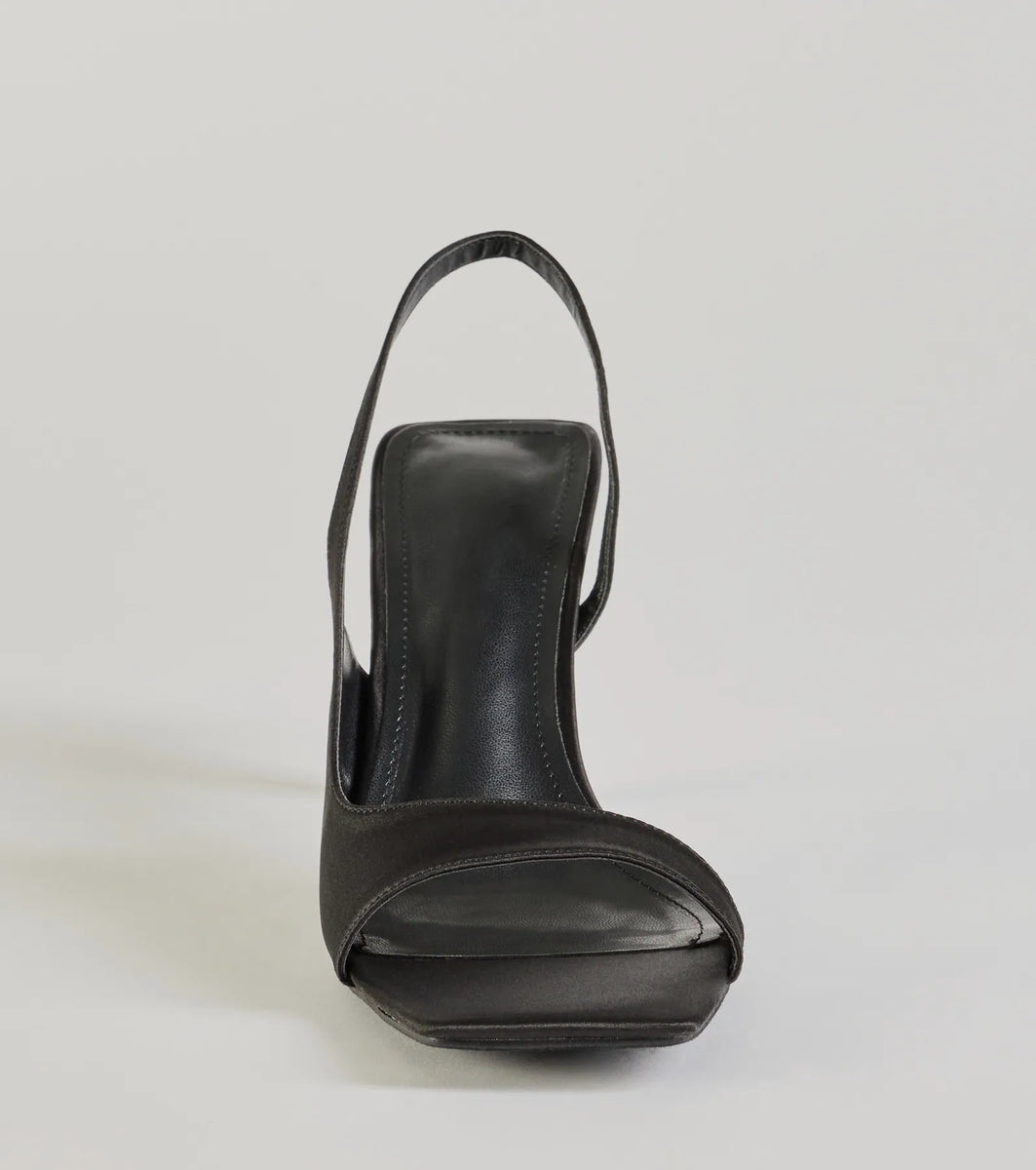 Chic Satin Sling-Back Stiletto Heels & Windsor