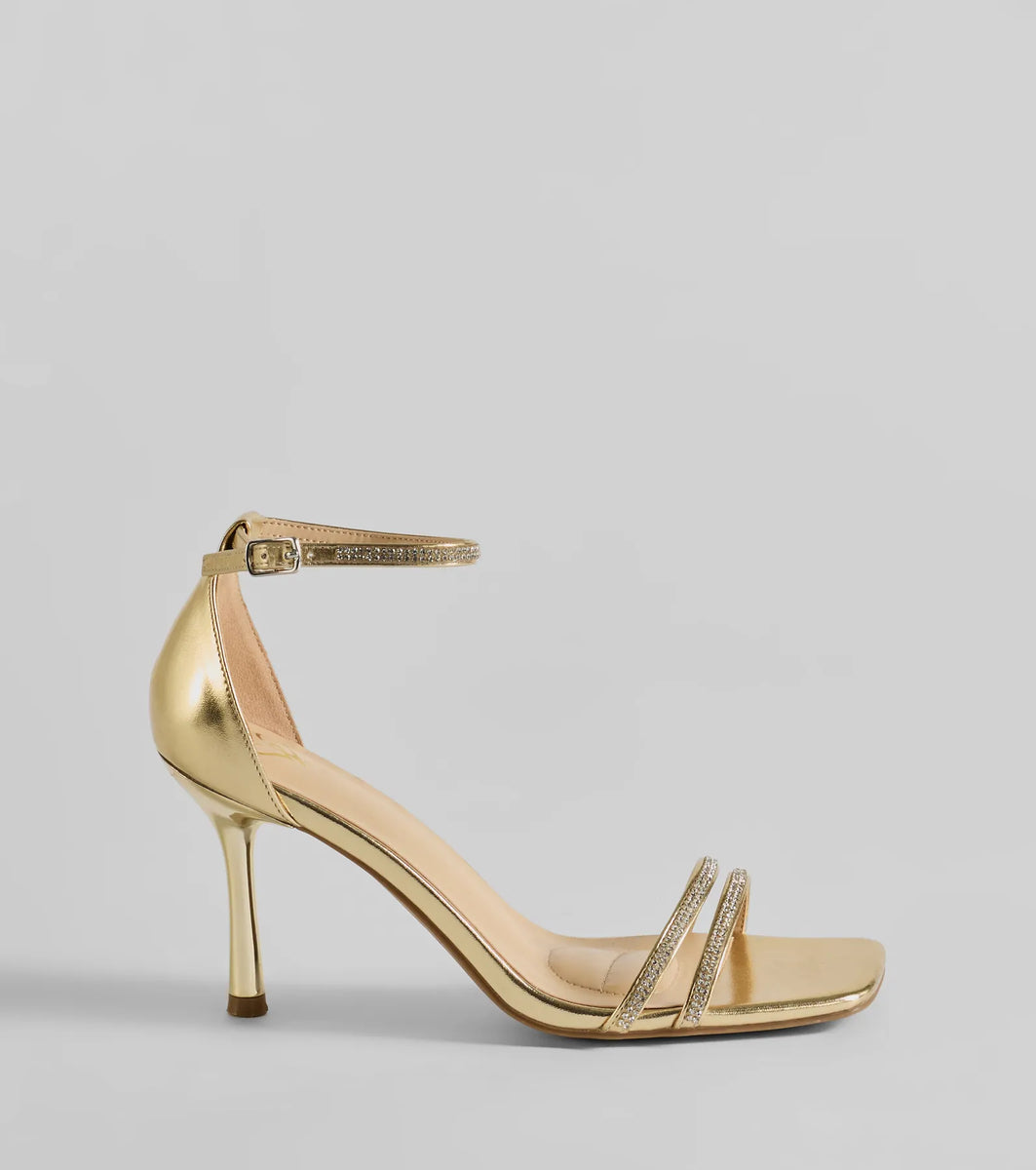 Subtle Luxe Rhinestone Metallic Stiletto Heels & Windsor