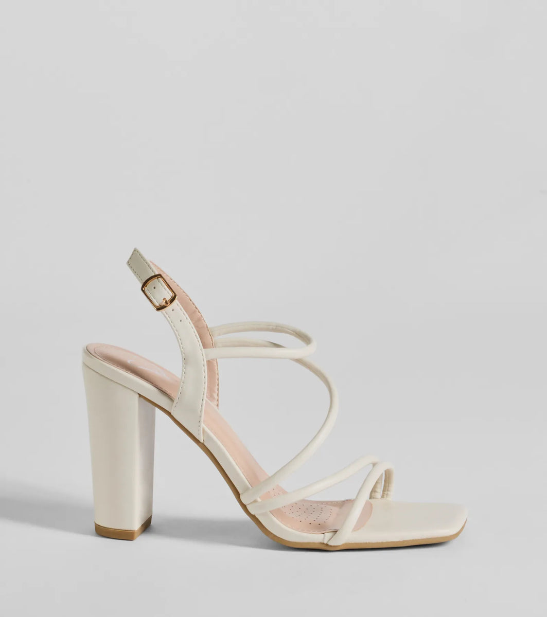 Strut Your Stuff Strappy Faux Leather Block Heels & Windsor