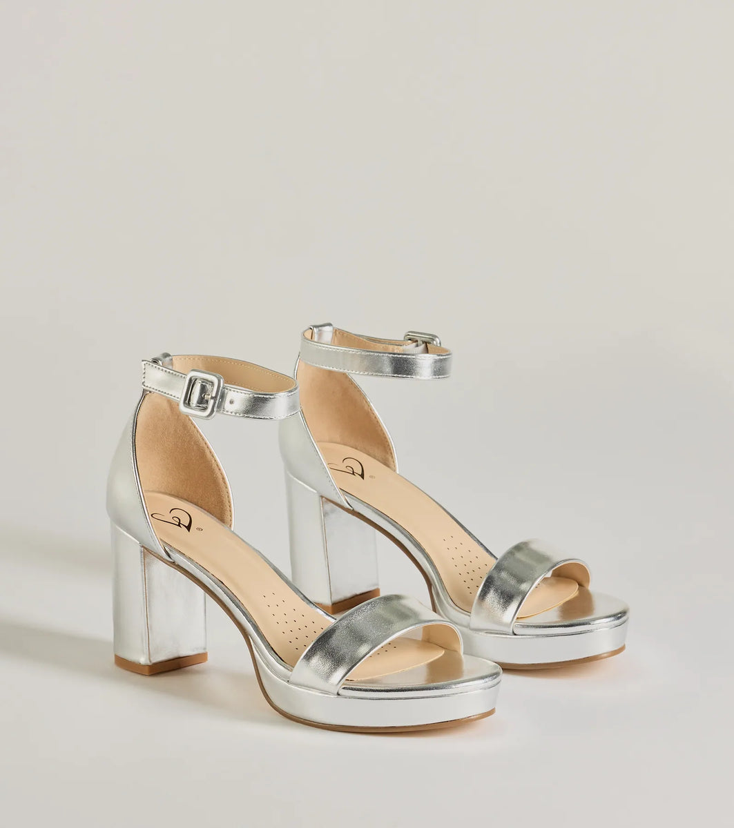 Shimmer and Shine Metallic Platform Block Heels & Windsor