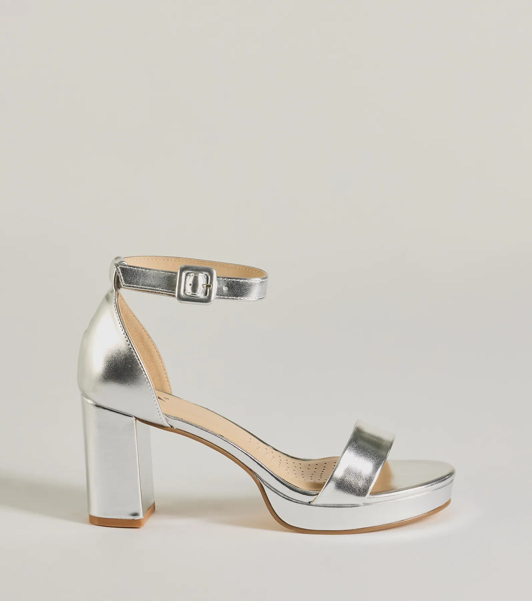 Shimmer and Shine Metallic Platform Block Heels & Windsor