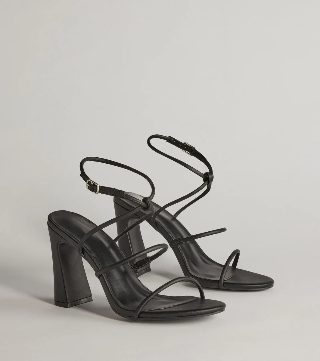 Endlessly Sleek Multi-Strap Block Heels & Windsor