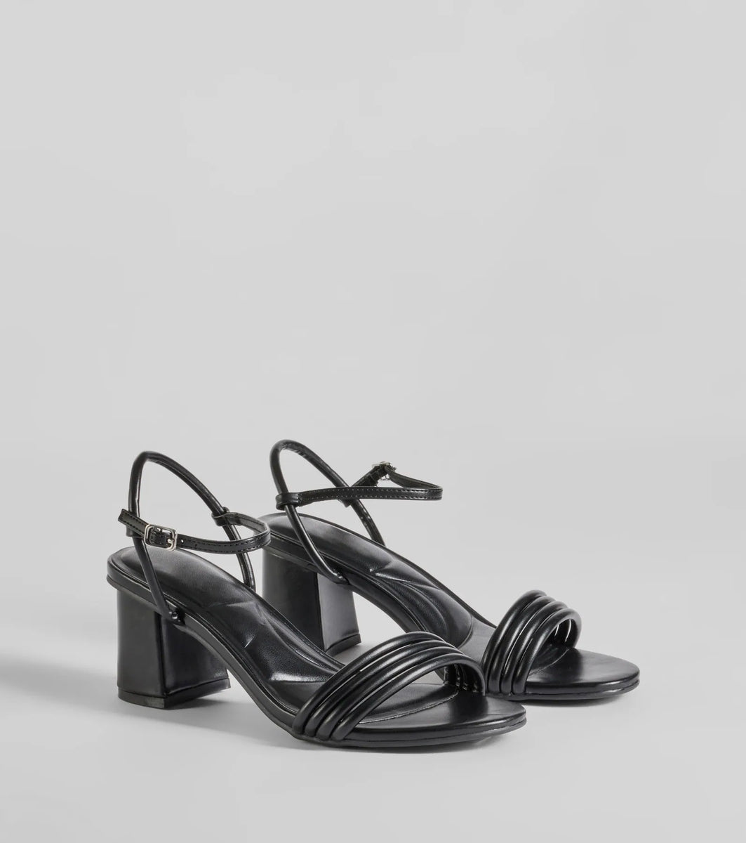 Always A Classic Strappy Faux Leather Block Heels & Windsor