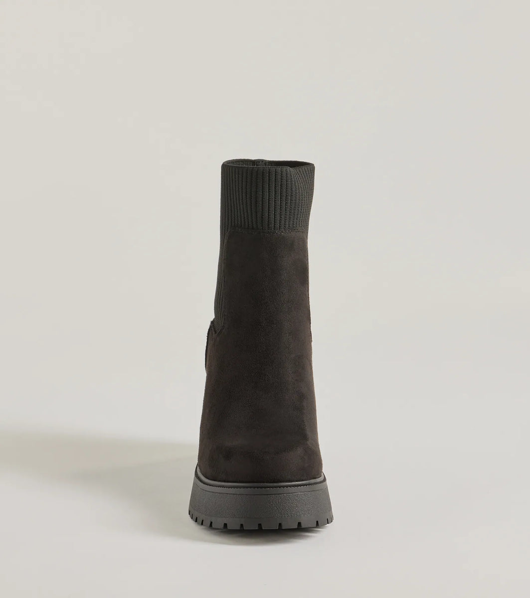 Cool-Girl Edge Platform Block Heel Booties & Windsor