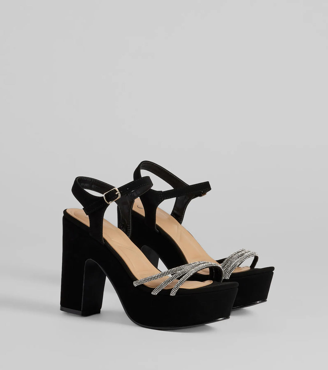 Dazzling Spotlight Rhinestone Platform Heels & Windsor