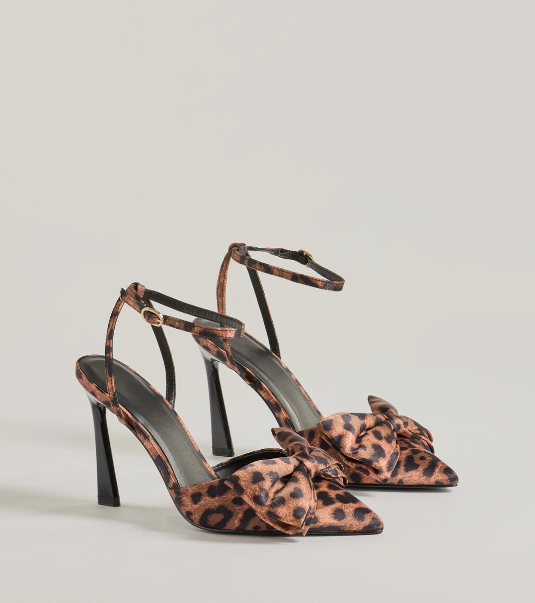Sassy Strut Leopard Print Bow Stiletto Heels & Windsor