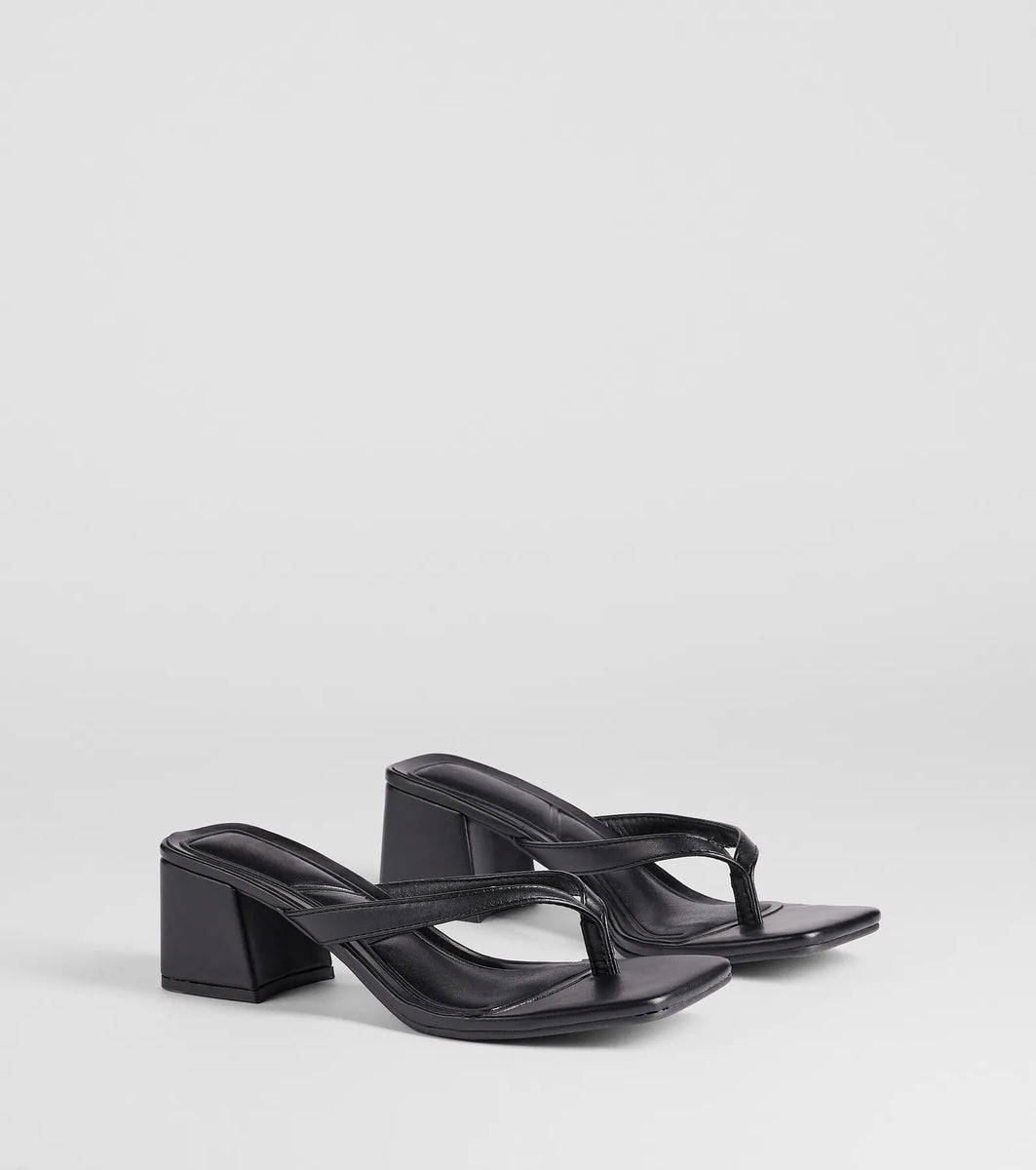 Elevated Chic Thong-Strap Mules & Windsor