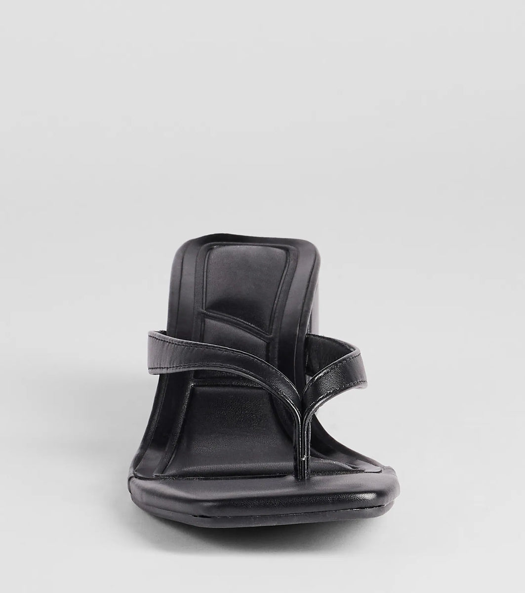 Elevated Chic Thong-Strap Mules & Windsor