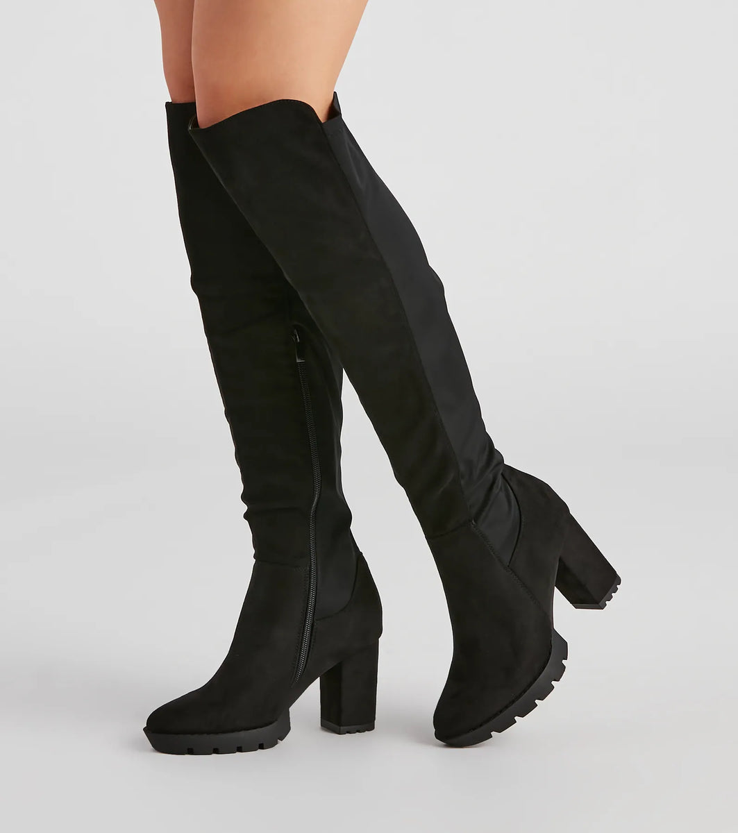 In Control Over The Knee Lug Boots & Windsor