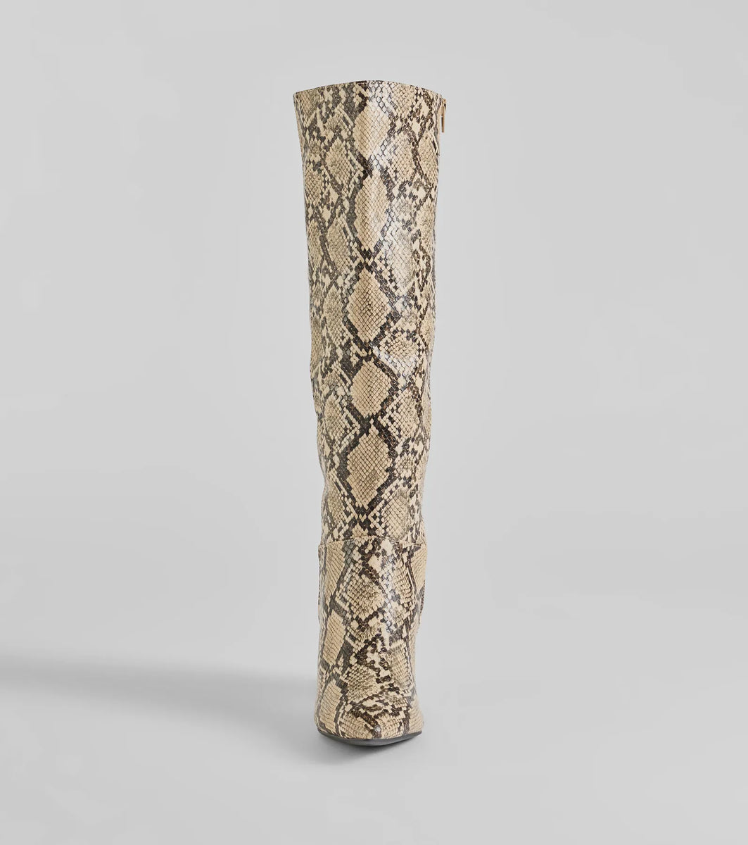 Sassy Slither Under-The-Knee Snake Boots & Windsor