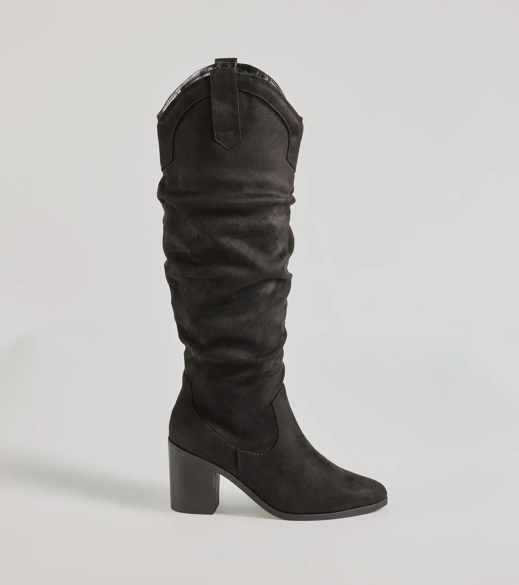 Strut In Style Slouched Under-The-Knee Boots & Windsor