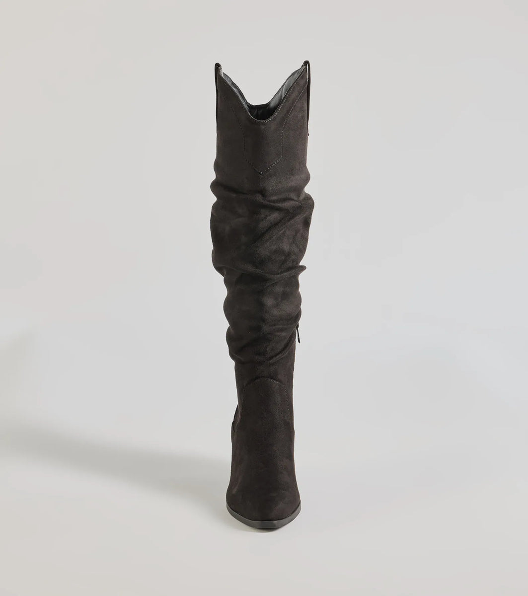 Strut In Style Slouched Under-The-Knee Boots & Windsor