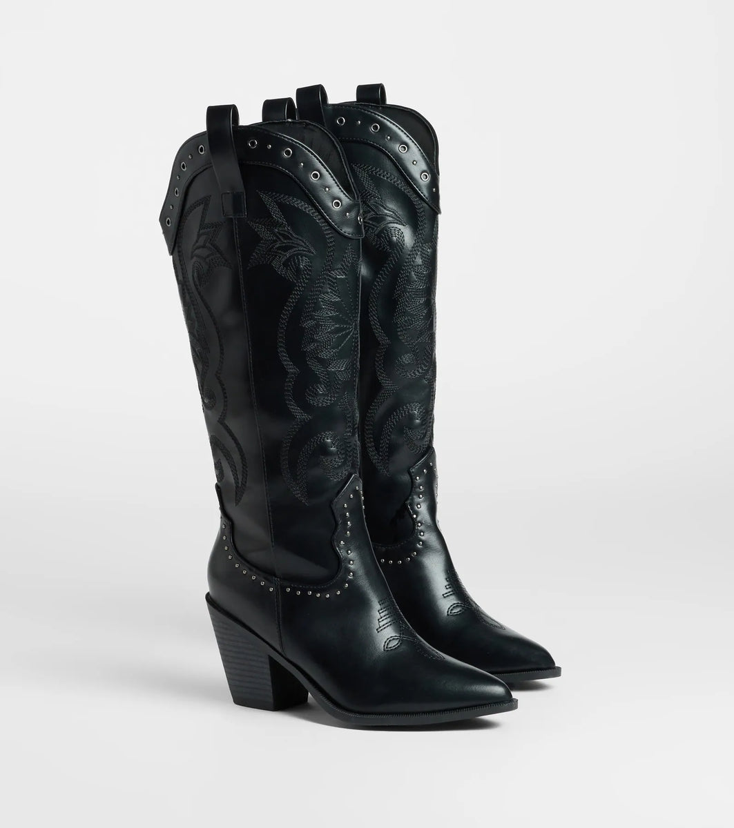 Back In The West Studded Cowboy Boots & Windsor