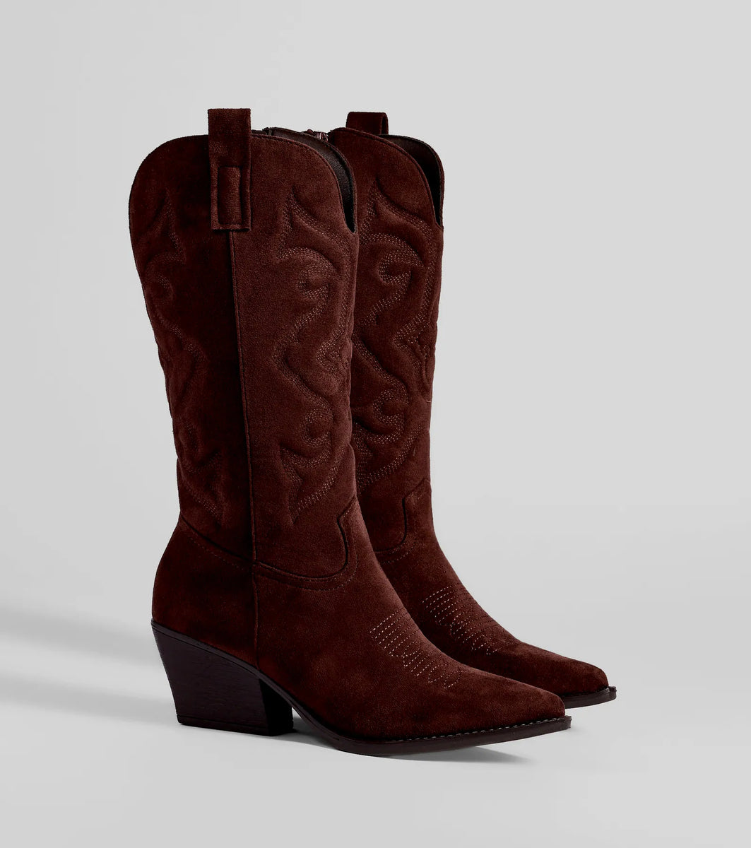 Country Threads Western Microsuede Cowboy Boots & Windsor