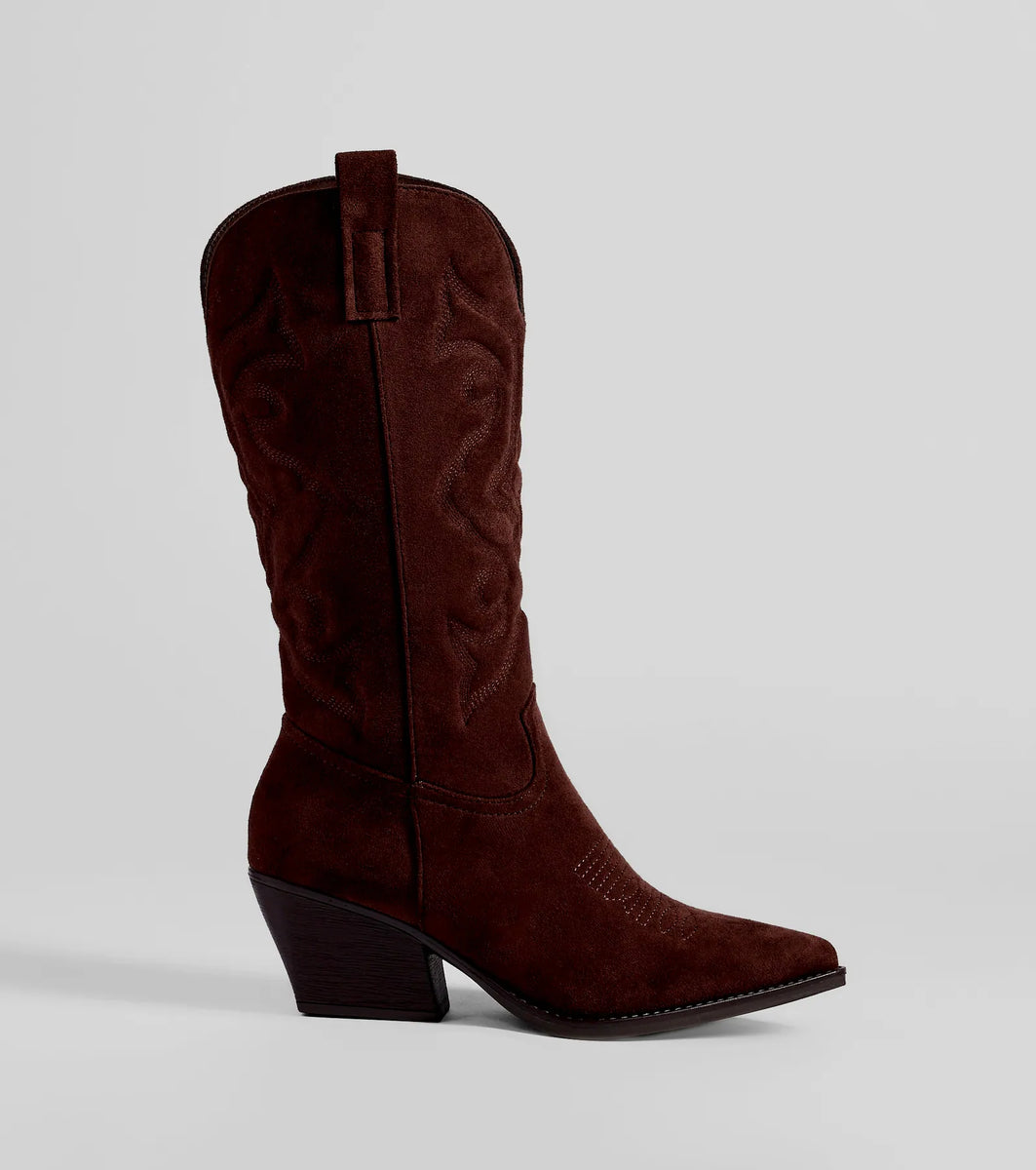 Country Threads Western Microsuede Cowboy Boots & Windsor