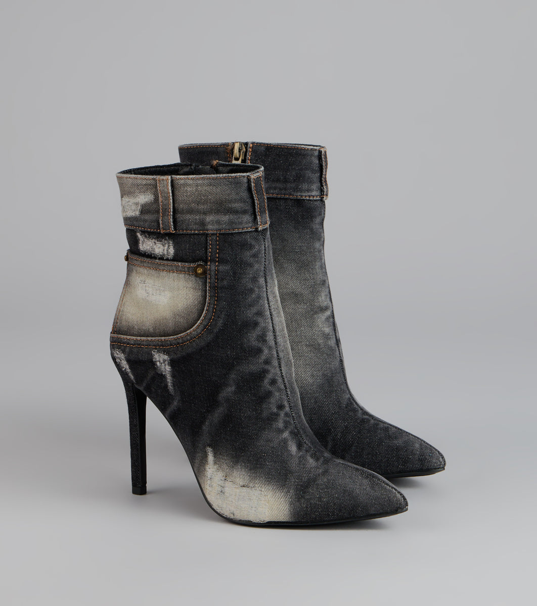 City Blues Denim Stiletto Booties & Windsor