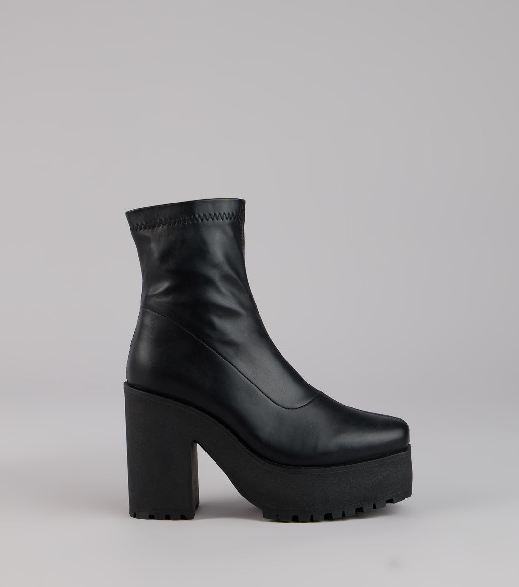 Power Stomp Platform Ankle Booties & Windsor