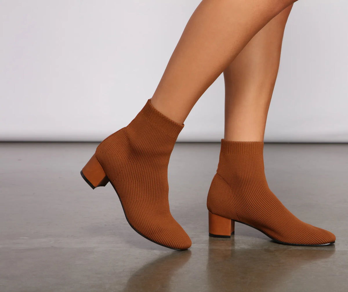 The Right Knit Block Heel Booties & Windsor
