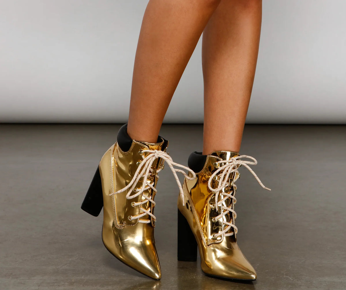 Futuristic Glamour Chrome Booties & Windsor