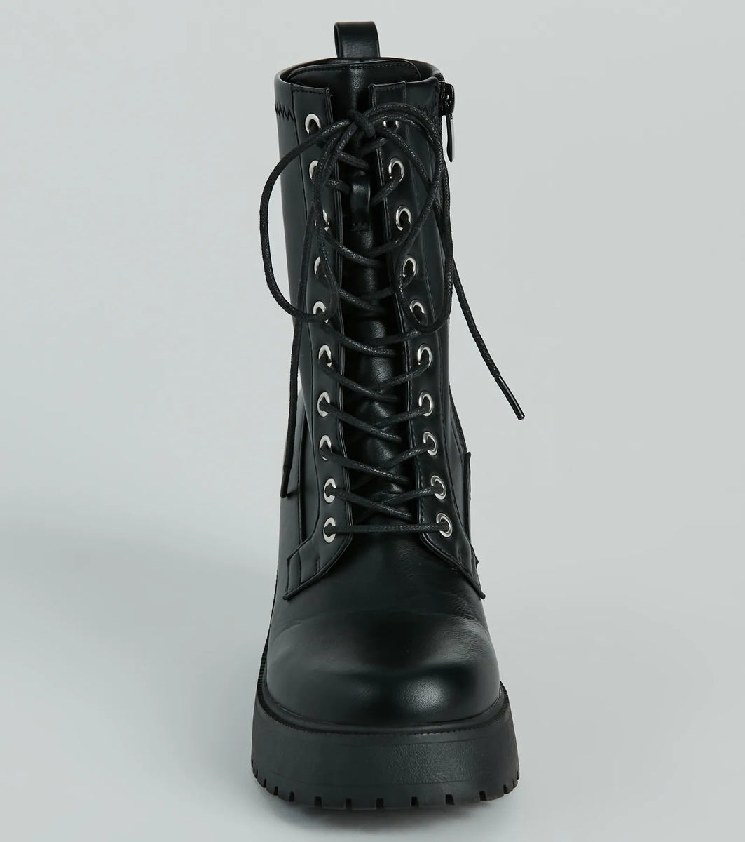 Tough Girl Chic Platform Combat Lug Booties & Windsor