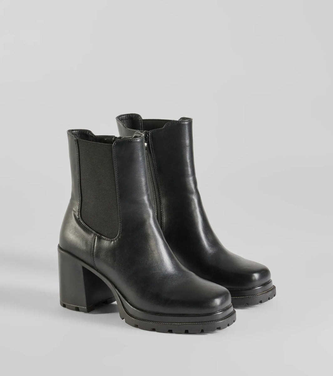 Edgy Strut Faux Leather Platform Booties & Windsor