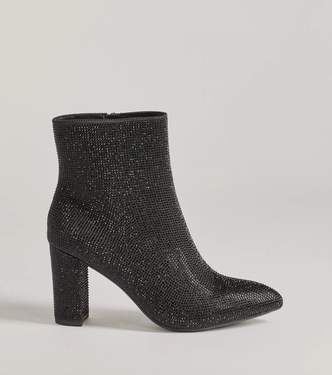 Sparkle Glam Rhinestone Ankle Booties & Windsor