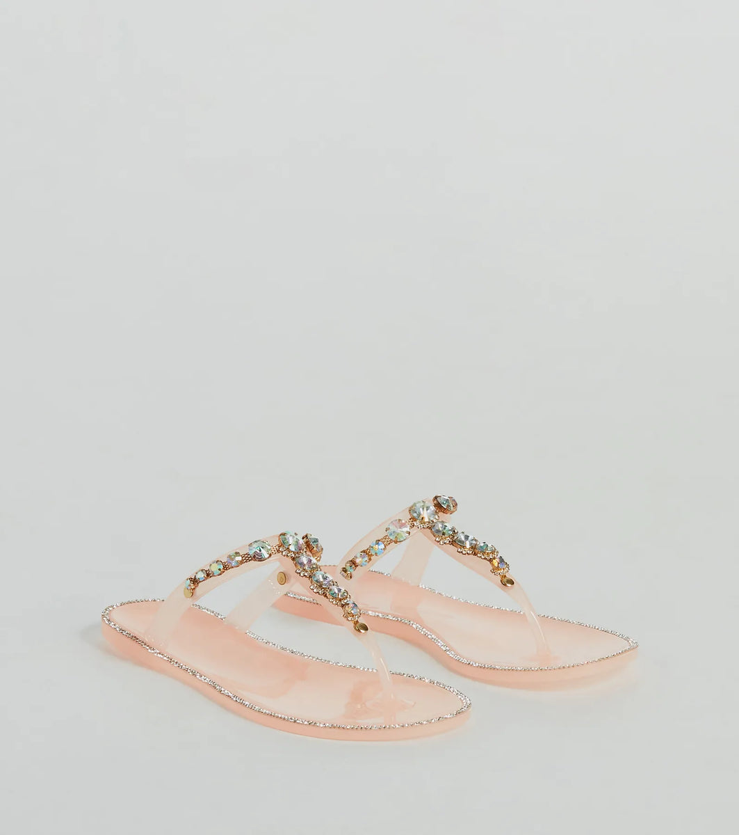 Glam Up Gemstone Strap Jelly Sandals & Windsor