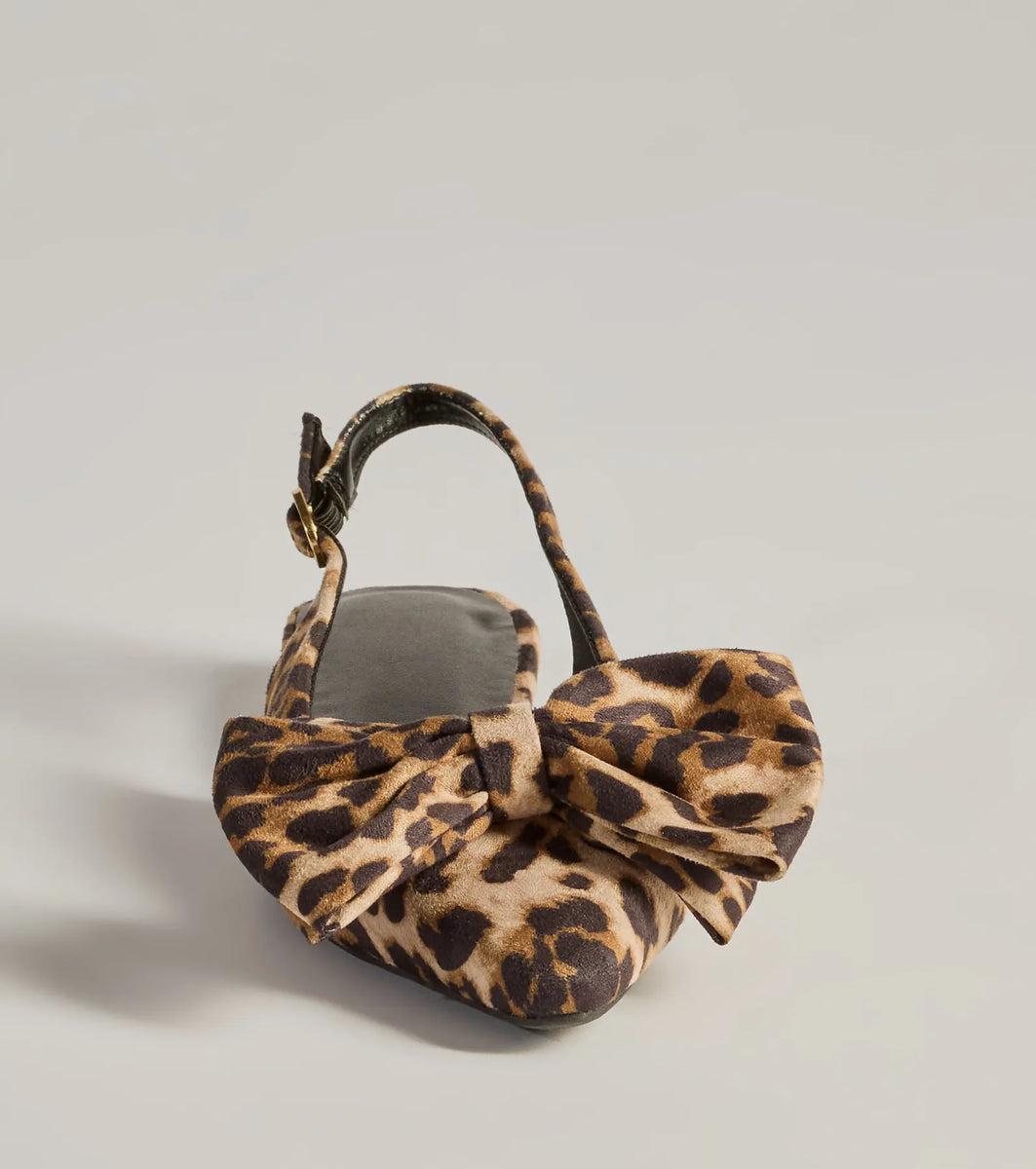 Spotted Allure Leopard Print Bow Flats & Windsor