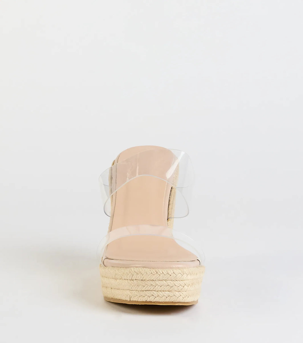 Stylish Transparency Espadrille Wedges & Windsor