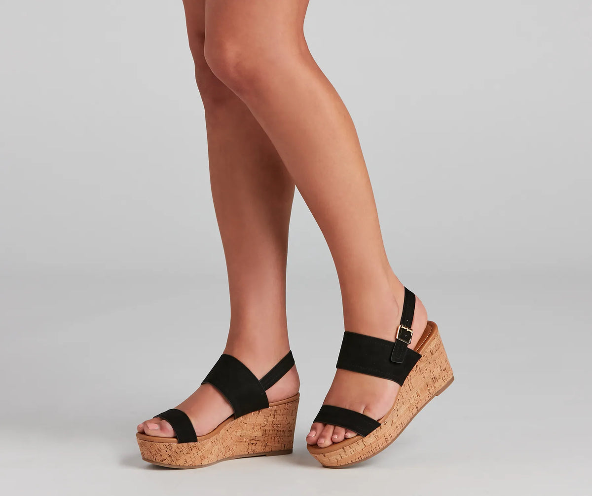 Pop The Cork Sling Back Wedges & Windsor