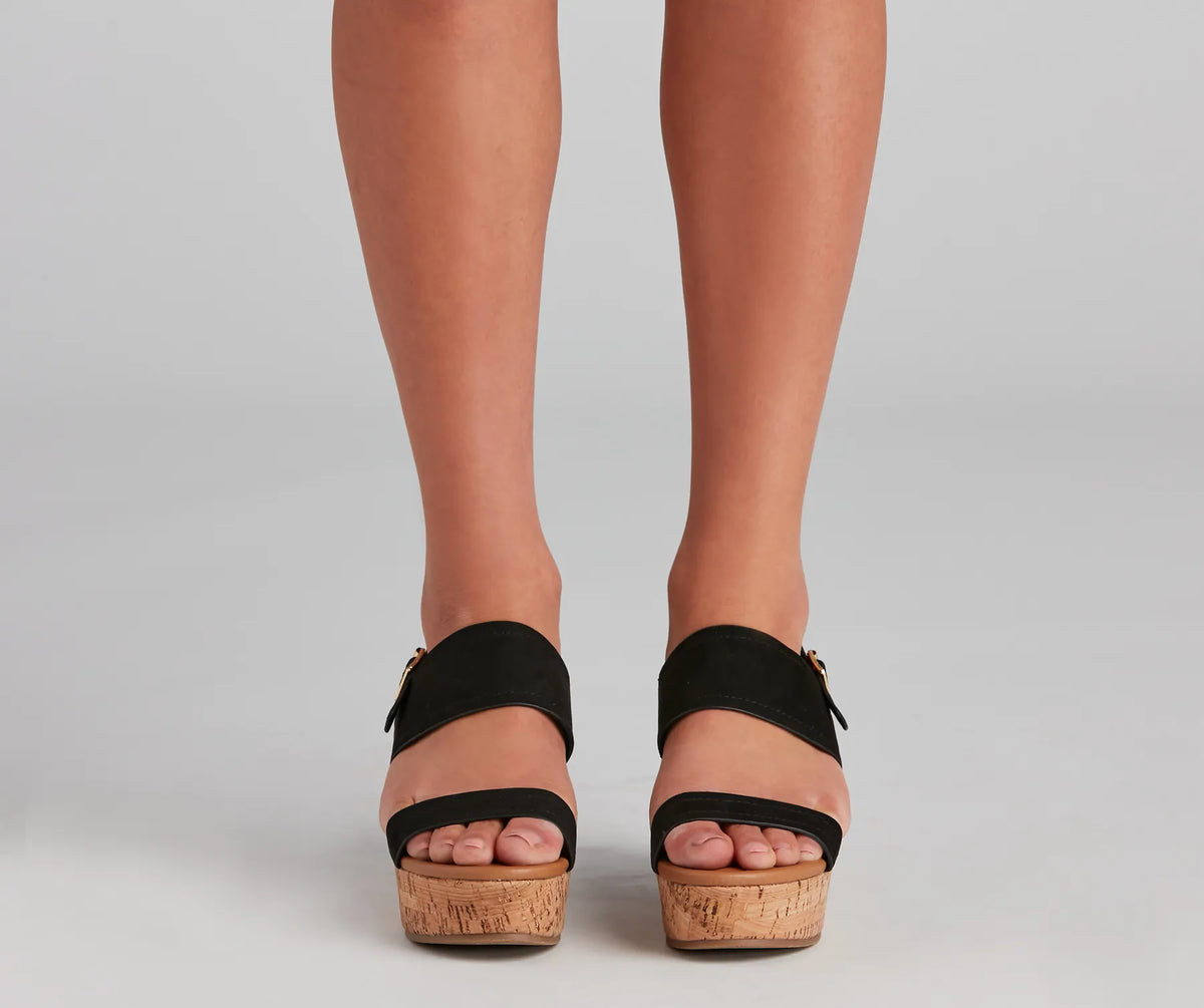 Pop The Cork Sling Back Wedges & Windsor