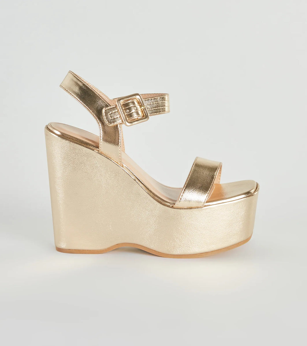 Amp The Drama Metallic Platform Wedges & Windsor