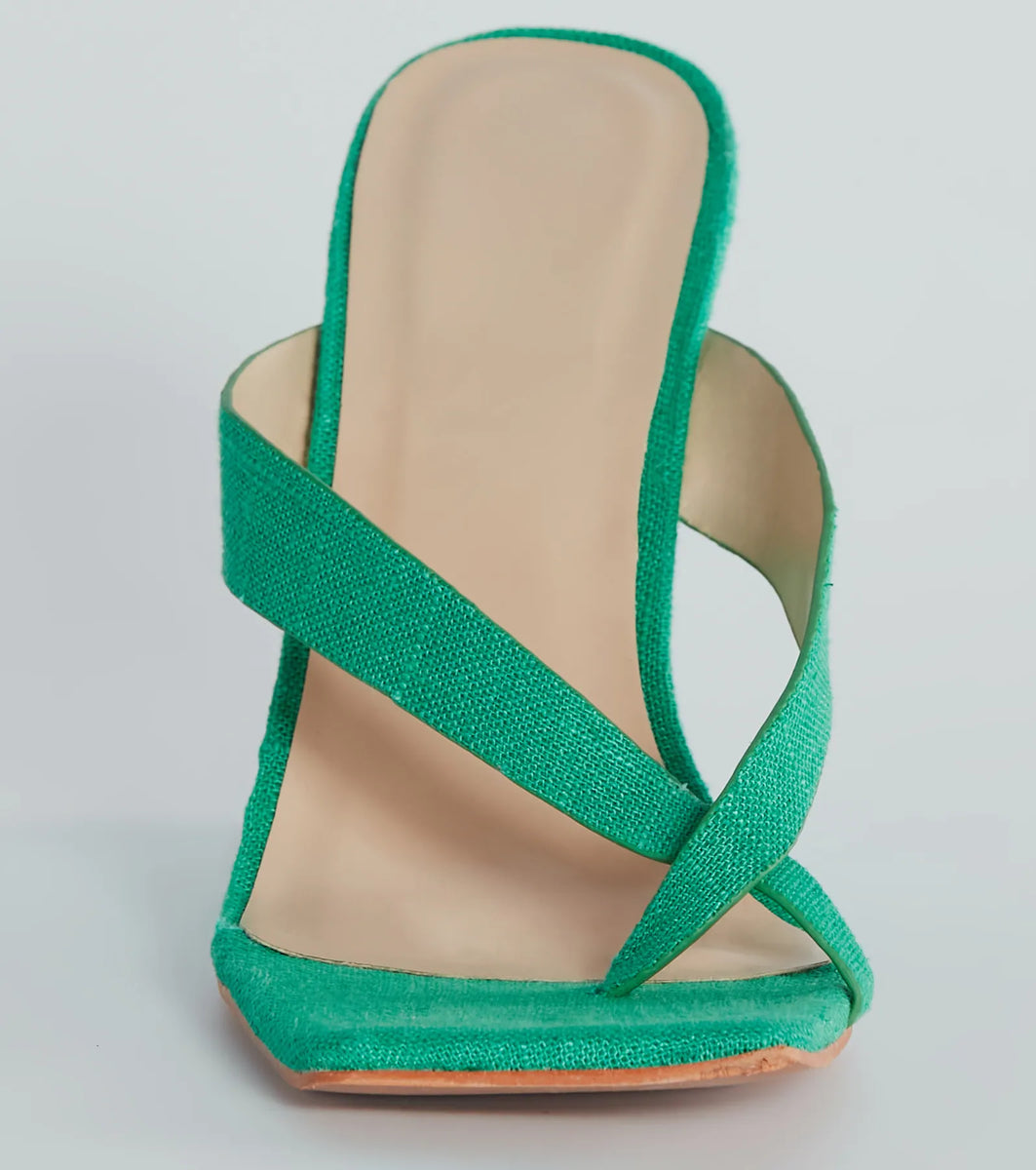 Summer Muse Linen Thong Wedges & Windsor