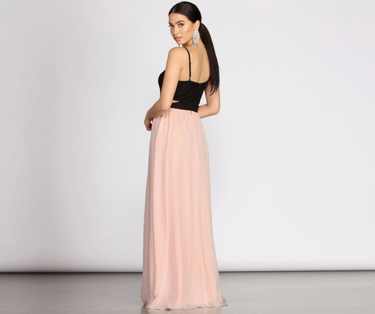 Tabia Rhinestone Infinity Trim A-Line Dress & Windsor