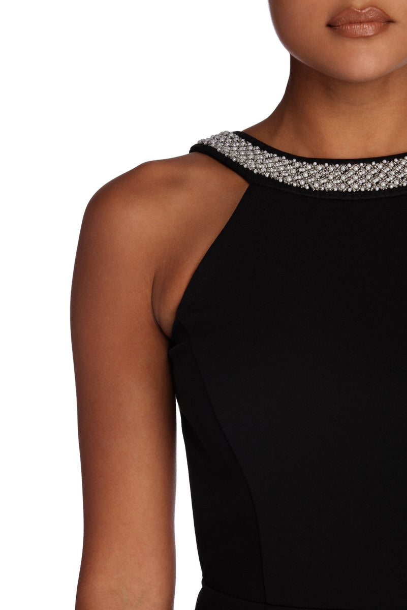 Jocelyn Formal Open Back Pearl Dress & Windsor