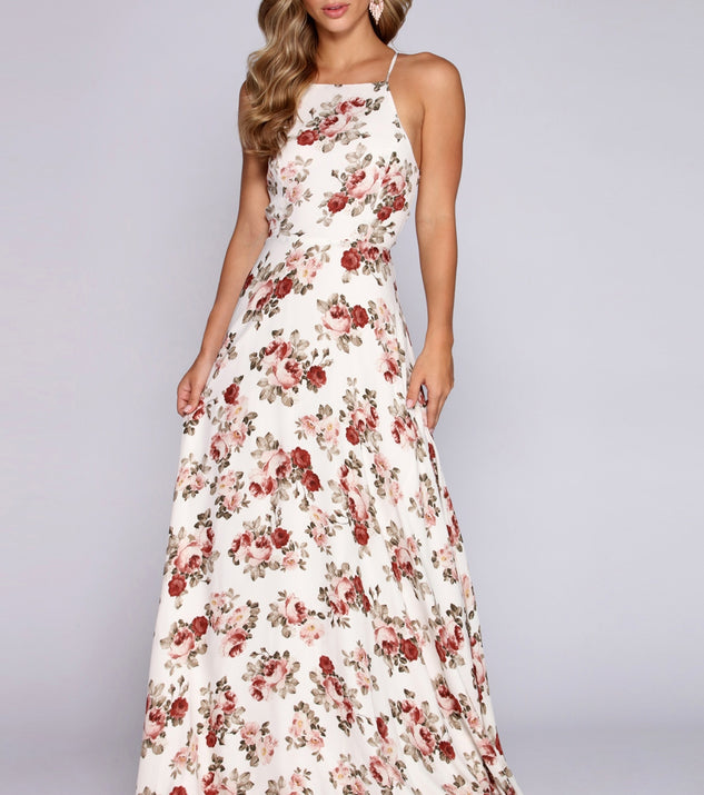 Krystal Formal Floral Open Back Dress & Windsor