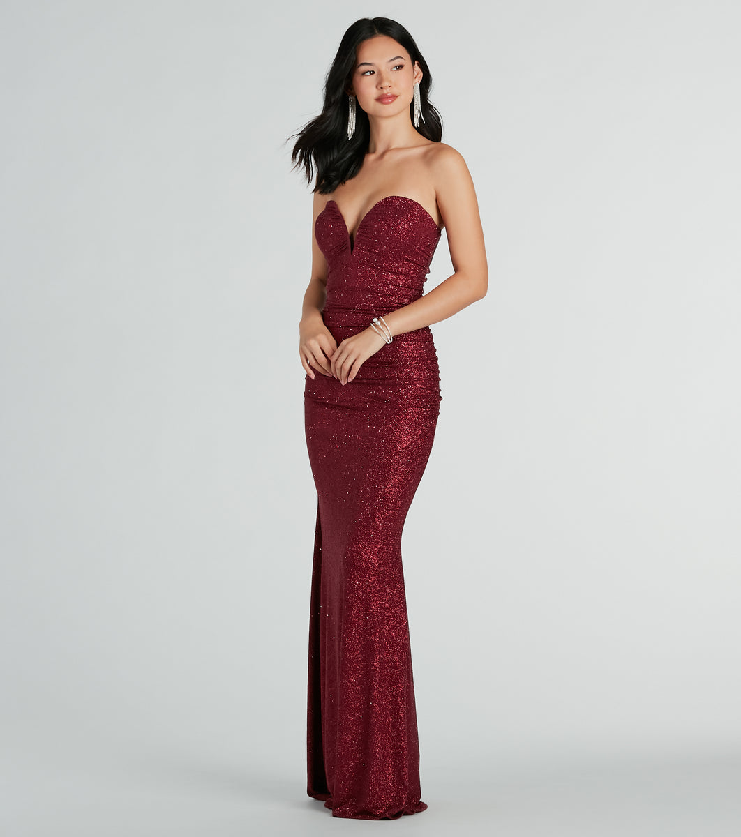 Elaine Formal Glitter Strapless Mermaid Dress & Windsor