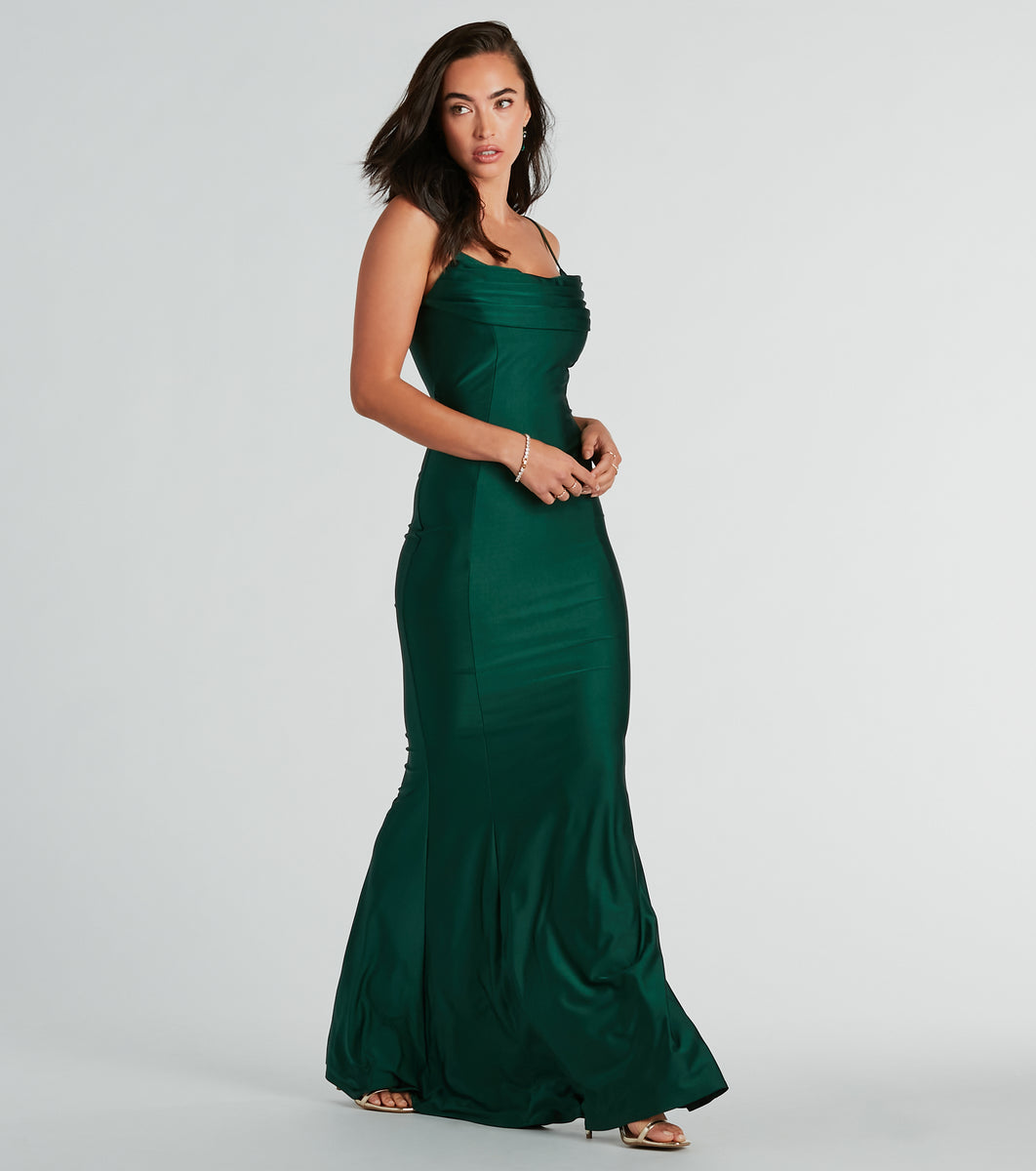 Cassandra Cowl Neck Mermaid Long Formal Dress & Windsor