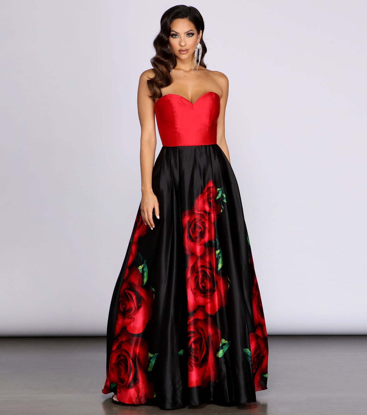 Macie Strapless Rose Ball Gown & Windsor