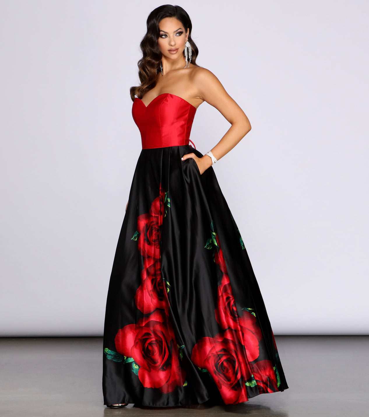Macie Strapless Rose Ball Gown & Windsor