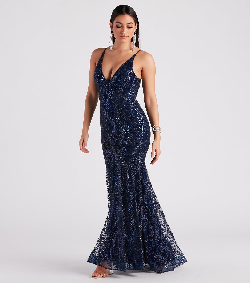 Rosie Formal Glitter Mesh Mermaid Dress & Windsor