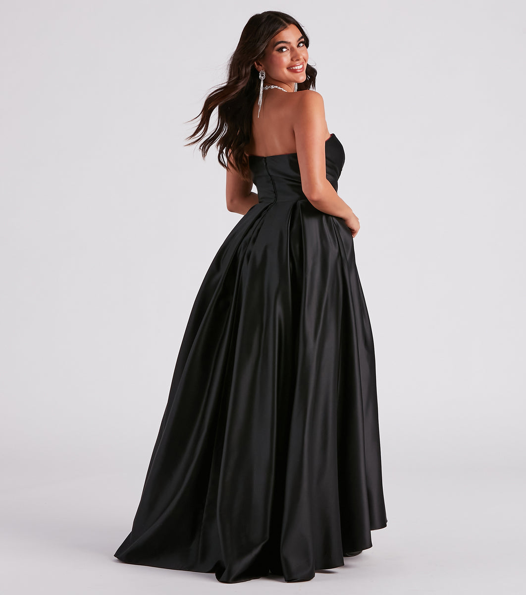 Beverly Satin High Low Ball Gown & Windsor