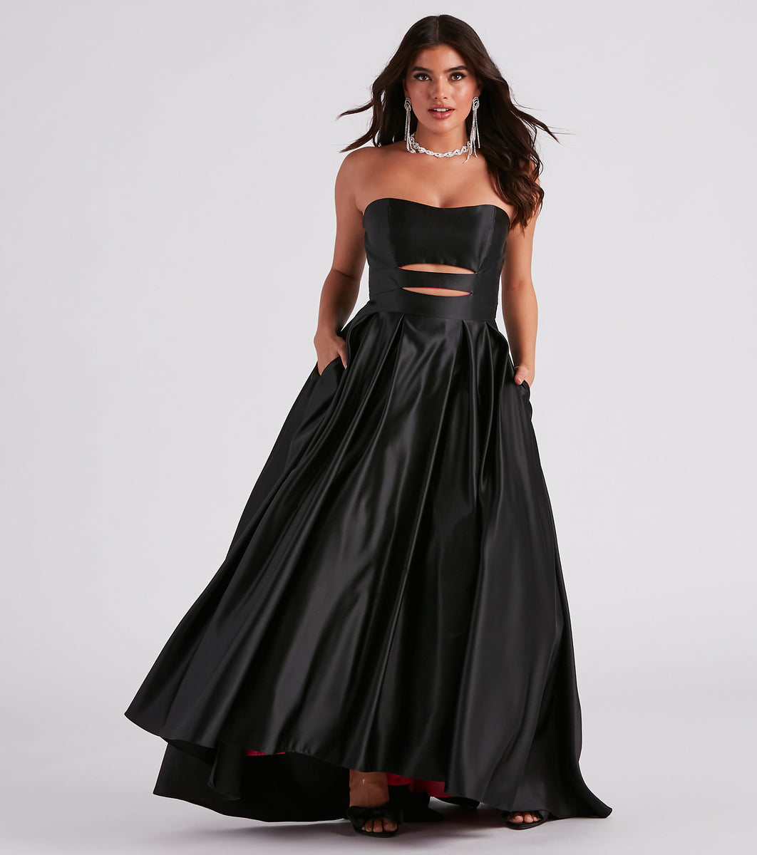 Beverly Satin High Low Ball Gown & Windsor