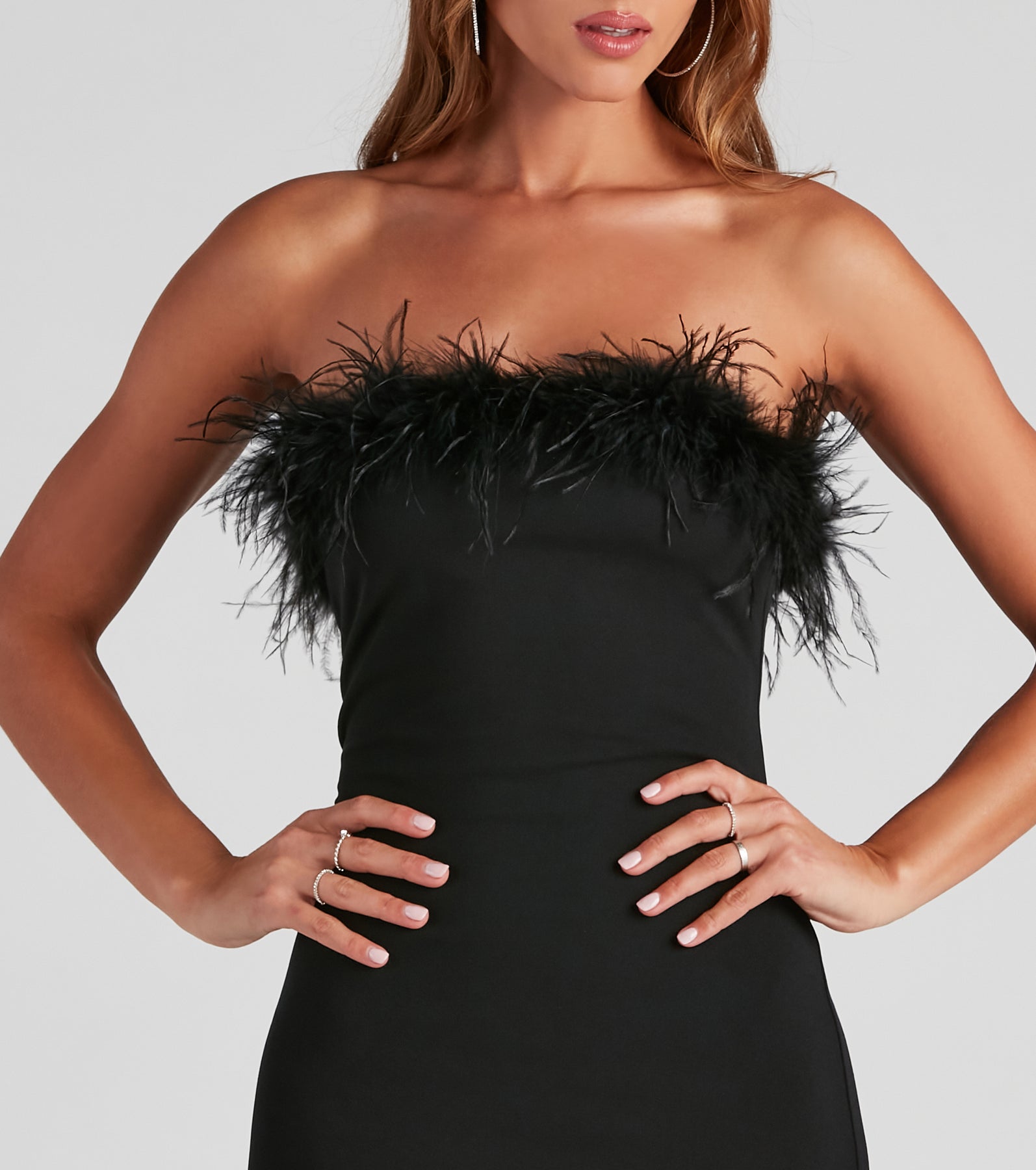 Good Girl Gone Glam Feather Mini Dress & Windsor