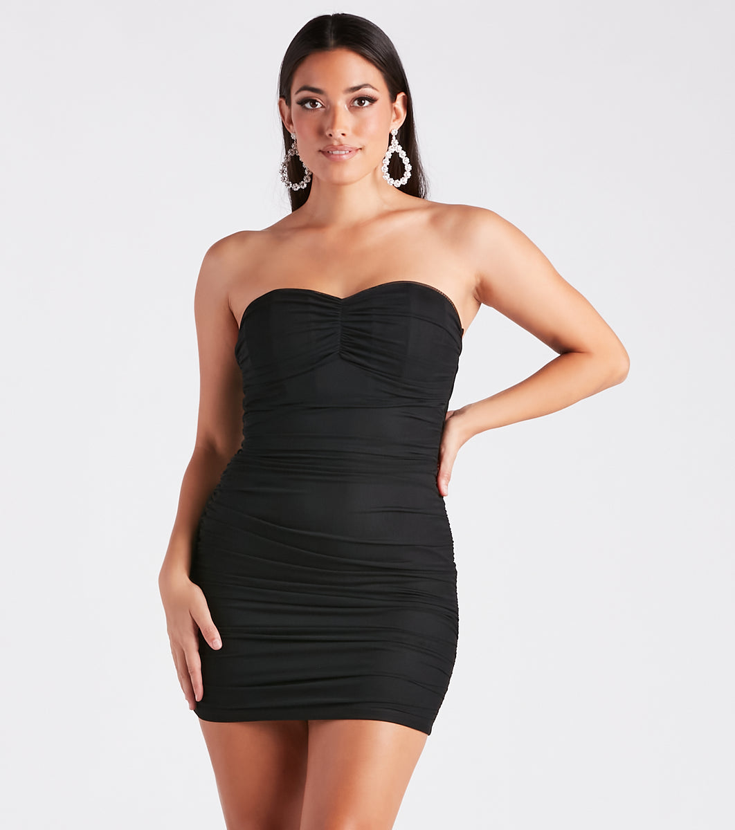 Miss Hot Mesh Strapless Mini Dress & Windsor